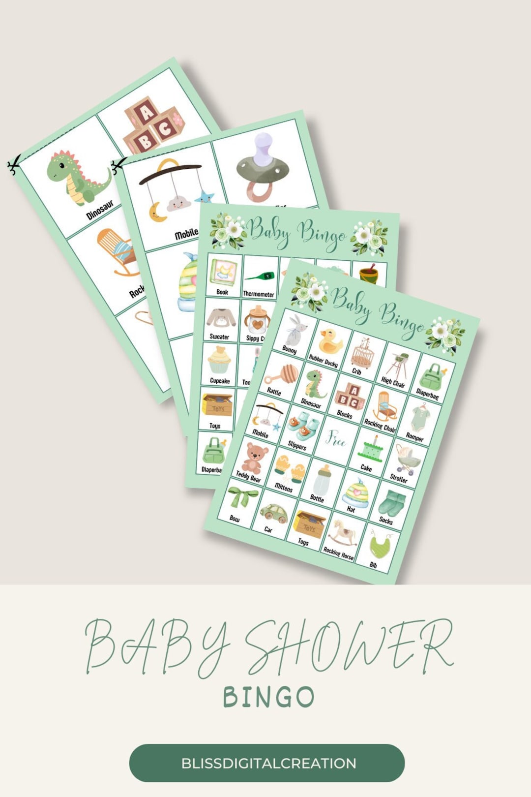 Bingo de baby shower, juego de baby shower, bingo de bebé, tarjetas de ...