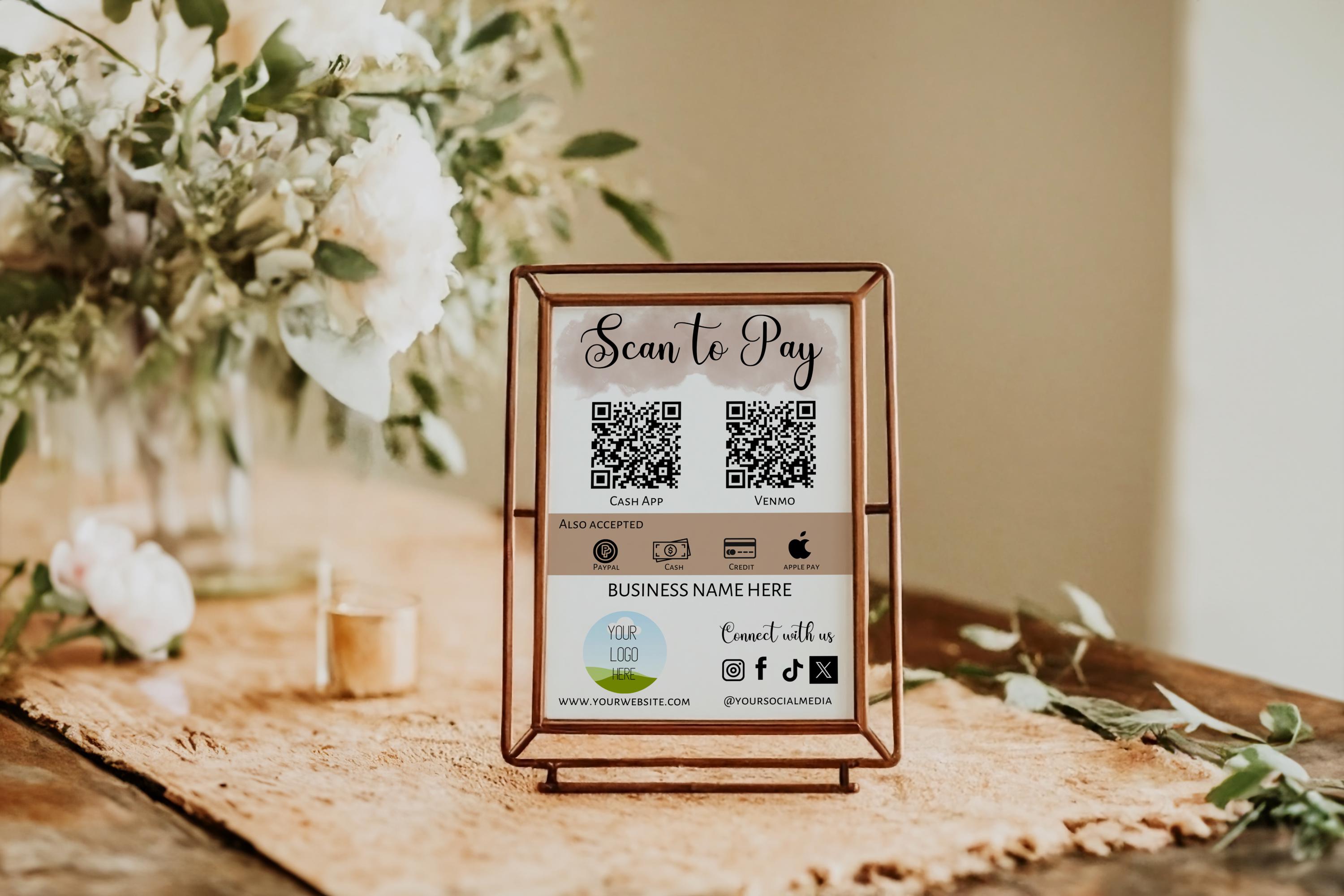 Scan to Pay Sign, Custom Business Sign, Payment Method Sign ...