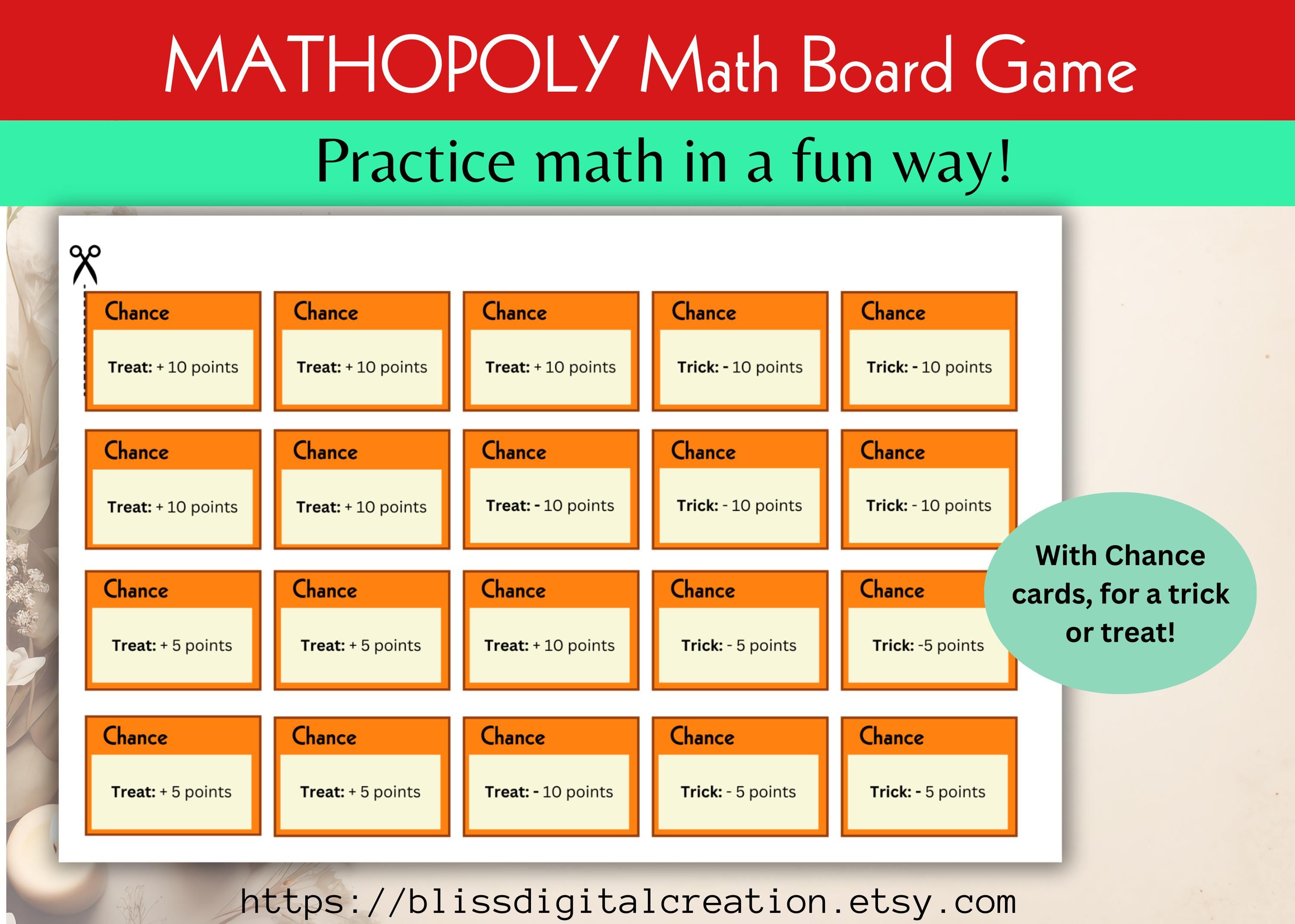 Mathopoly Math Game, Multiplication Table, Times Table, Multiply Chart ...