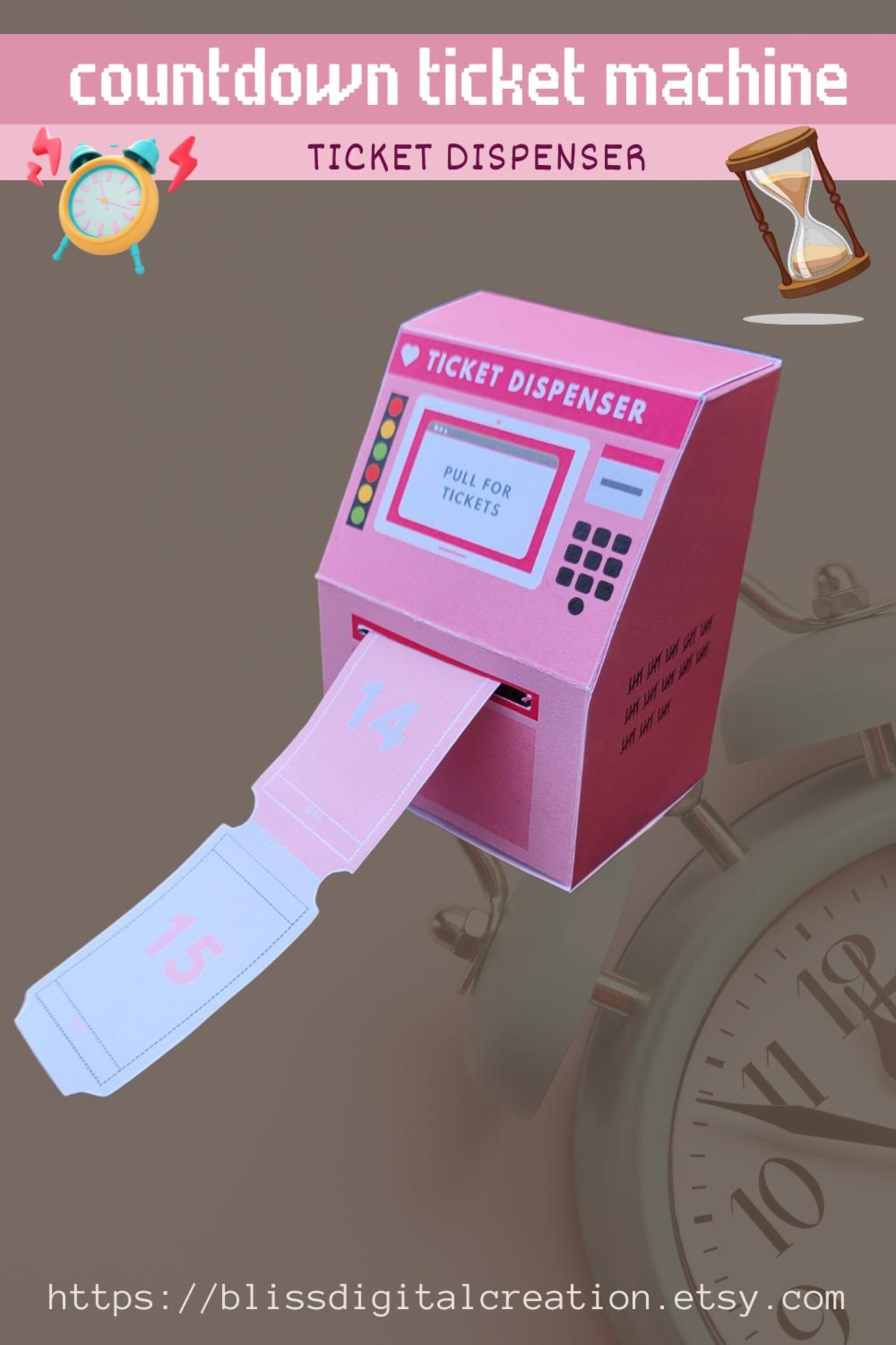 Countdown Calendar Ticket Machine Countdown Calendar Holiday Christmas ...