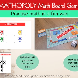 Mathopoly Math Game, Math Addition Subtraction, Math Practice, Math ...
