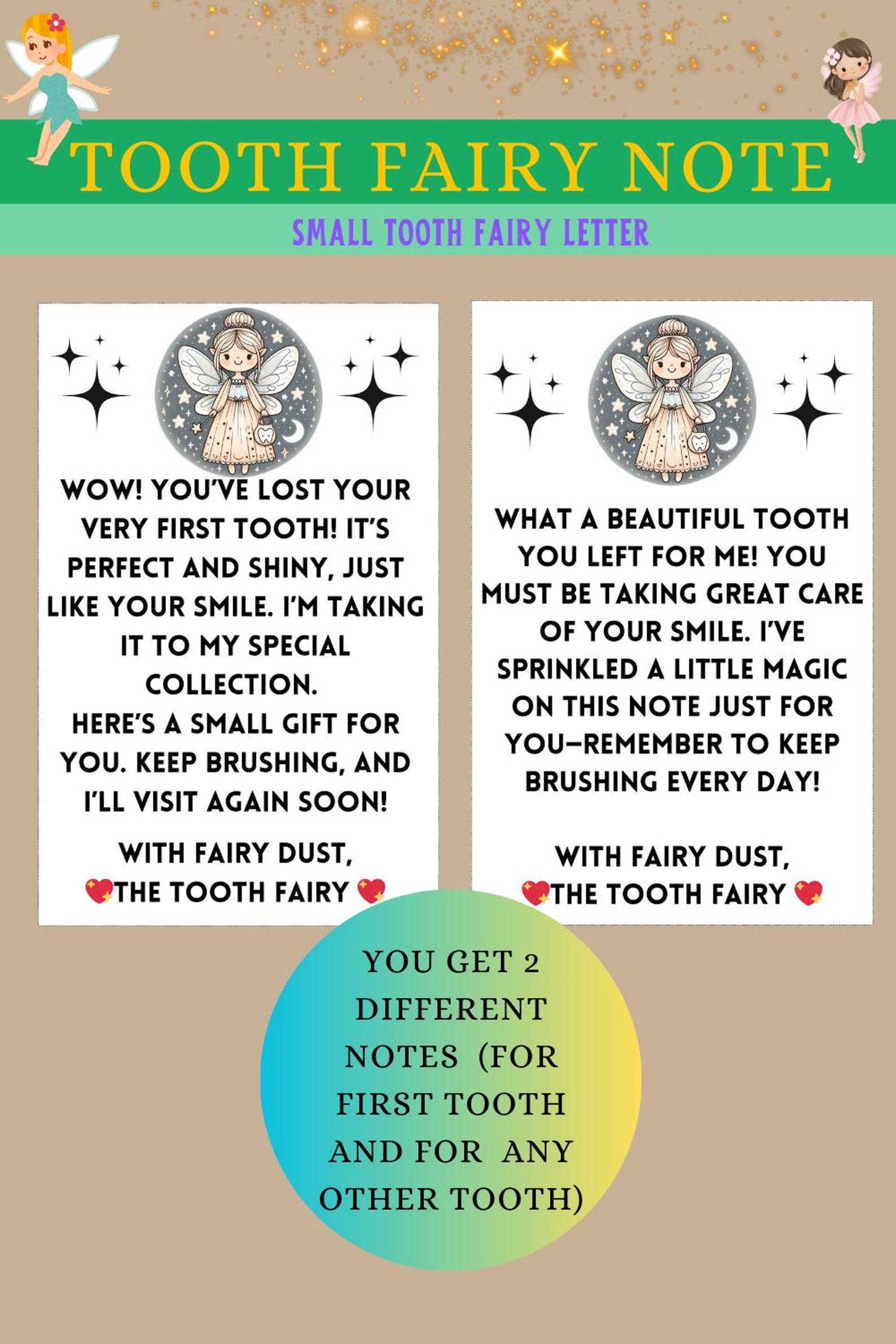 Tooth Fairy Note, Tooth Fairy Letter, Tooth Fairy, Tooth Fairy ...