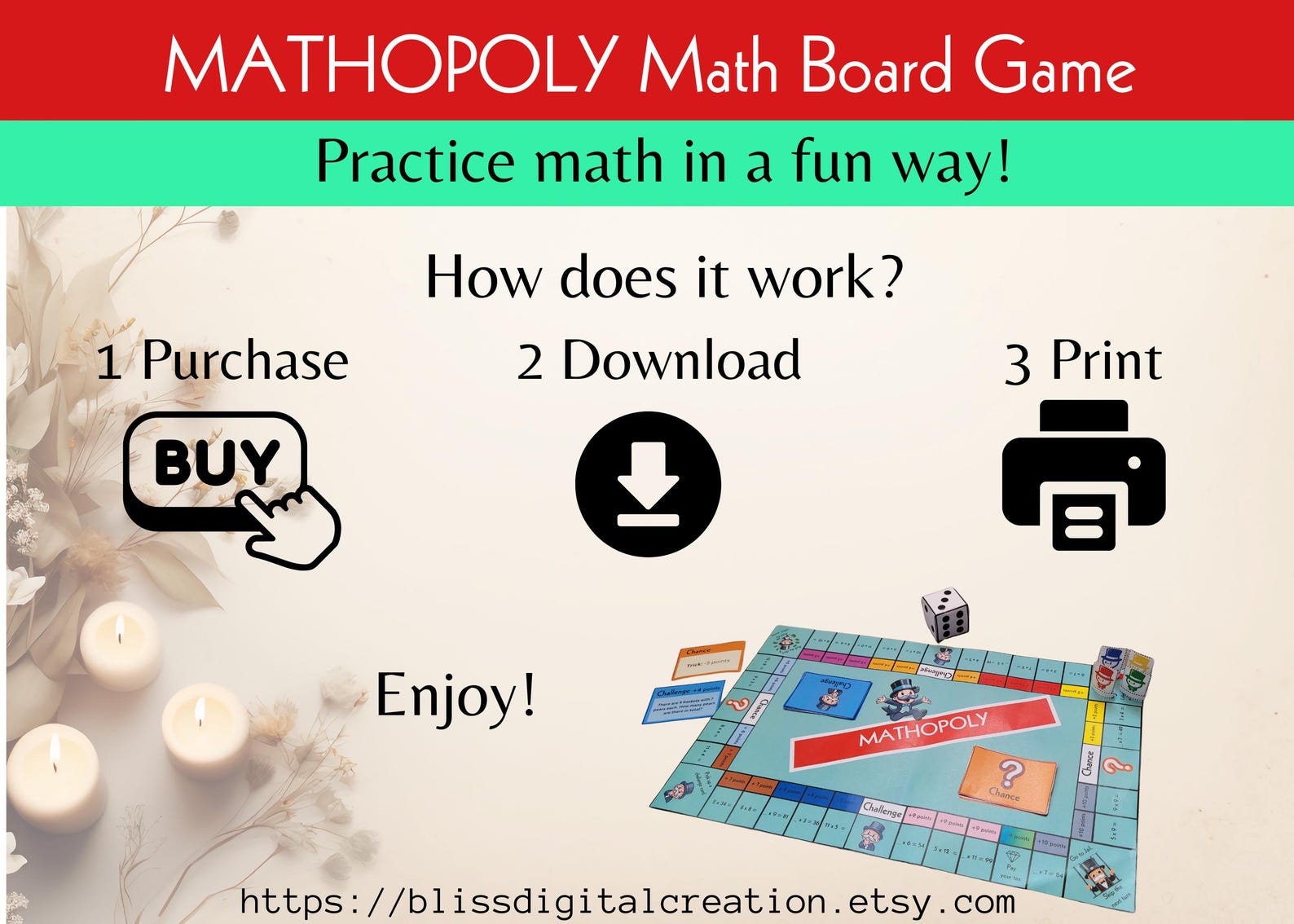 Mathopoly Math Game, Multiplication Table, Times Table, Multiply Chart ...