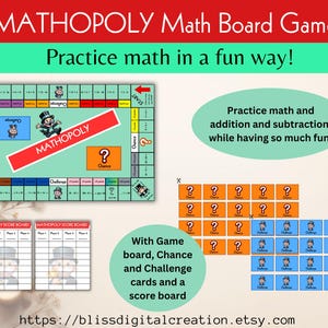 Mathopoly Math Game, Math Addition Subtraction, Math Practice, Math ...