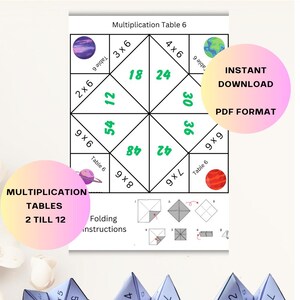 Multiplication Table, Paper Fortune Teller Activity Game, Times Table ...