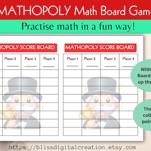 Mathopoly Math Game, Multiplication Table, Times Table, Multiply Chart ...