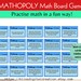 Mathopoly Math Game, Multiplication Table, Times Table, Multiply Chart ...