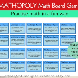 Mathopoly Math Game, Math Addition Subtraction, Math Practice, Math ...