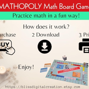 Mathopoly Math Game, Math Addition Subtraction, Math Practice, Math ...