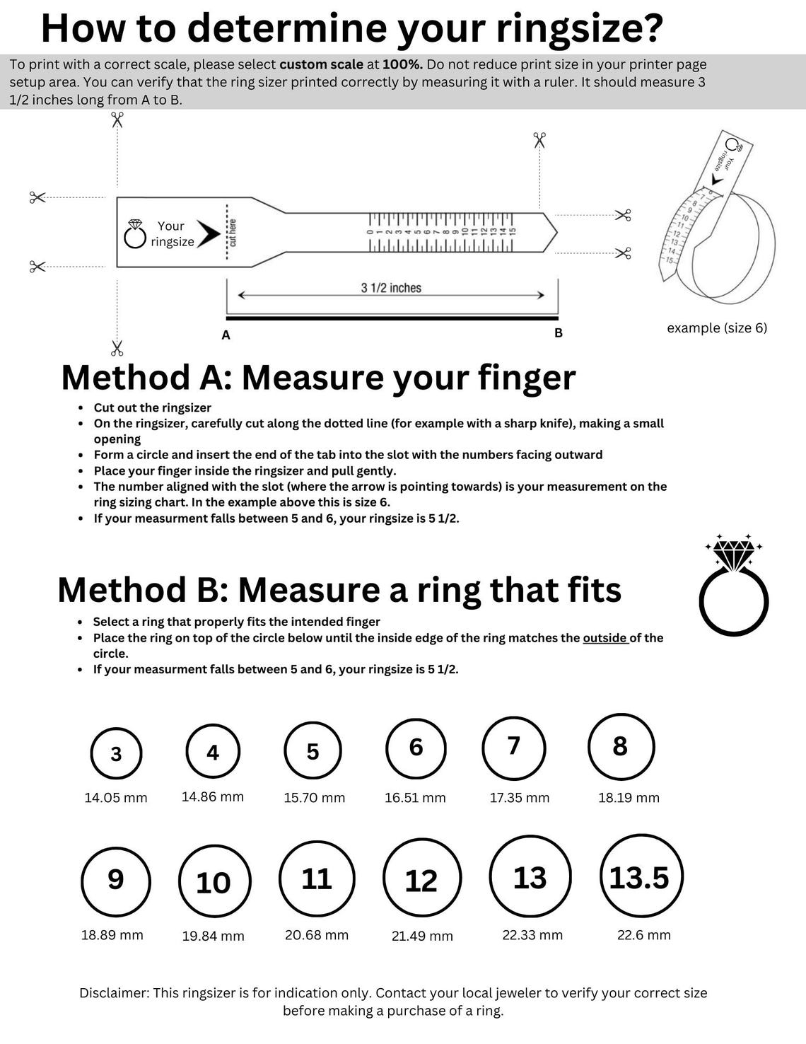 Ring Sizer, Ring Sizer Chart, Ring Size Chart, Ring Size, Ring Sizing ...