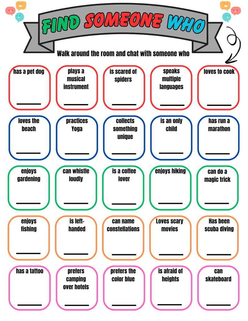 Get to Know Me Bingo, Team Building Get to Know Me Questionnaire ...
