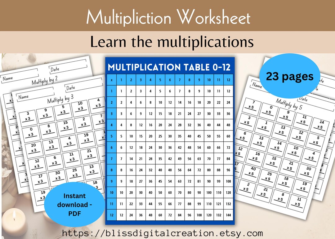 Table de multiplication, table de multiplication, exercice de ...