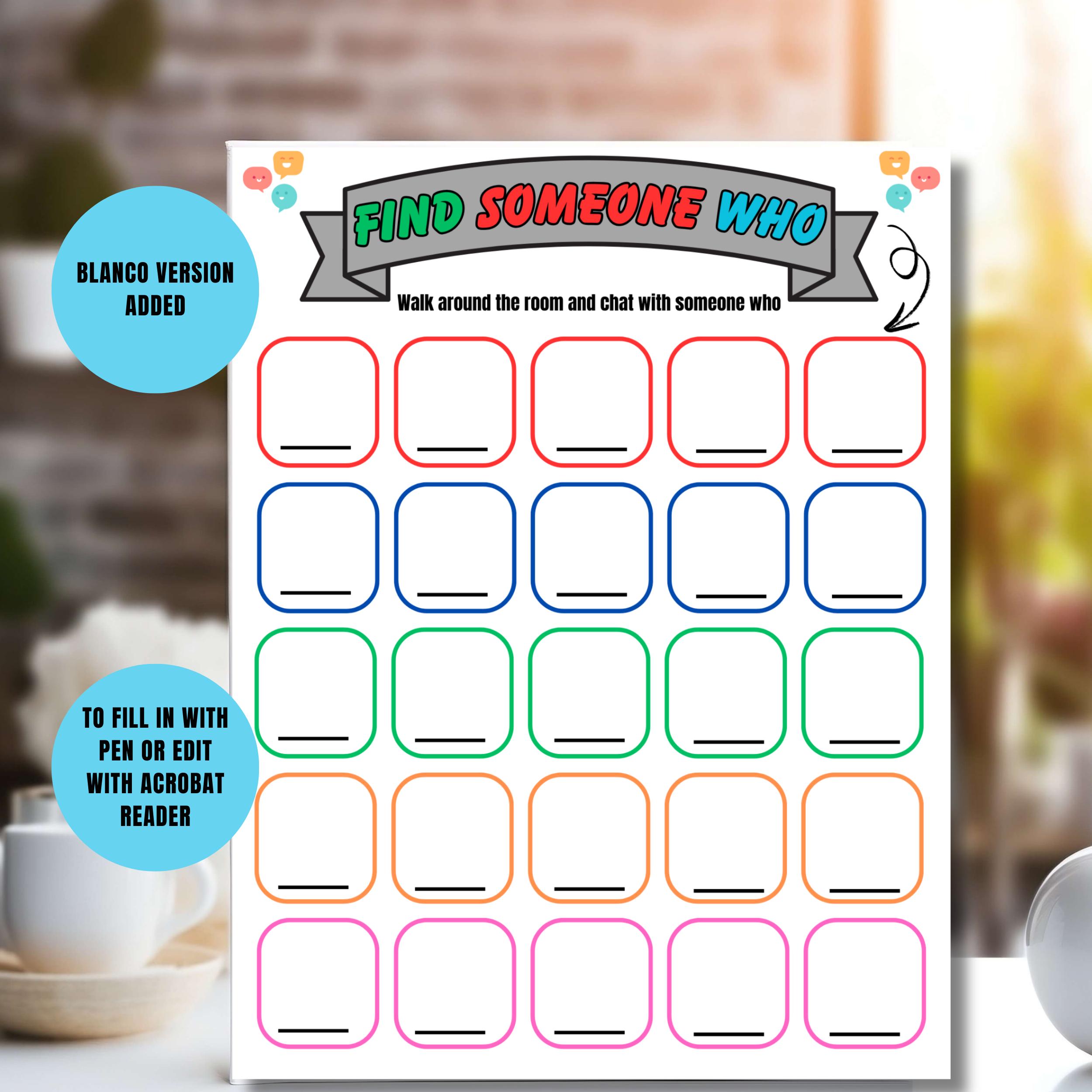 Get to Know Me Bingo, Team Building Get to Know Me Questionnaire ...