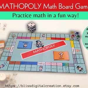 Mathopoly Math Game, Math Addition Subtraction, Math Practice, Math ...
