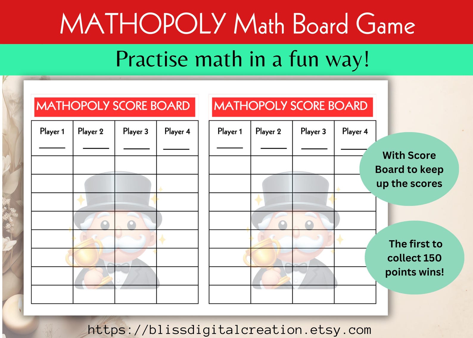 Mathopoly Math Game, Math Addition Subtraction, Math Practice, Math ...