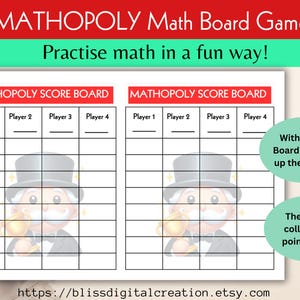 Mathopoly Math Game, Math Addition Subtraction, Math Practice, Math ...