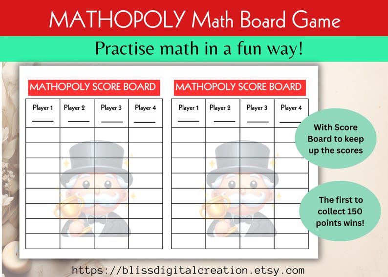 Mathopoly Math Game, Math Addition Subtraction, Math Practice, Math ...
