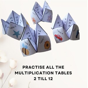 Multiplication Table, Paper Fortune Teller Activity Game, Times Table ...