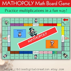 Mathopoly Math Game, Multiplication Table, Times Table, Multiply Chart ...