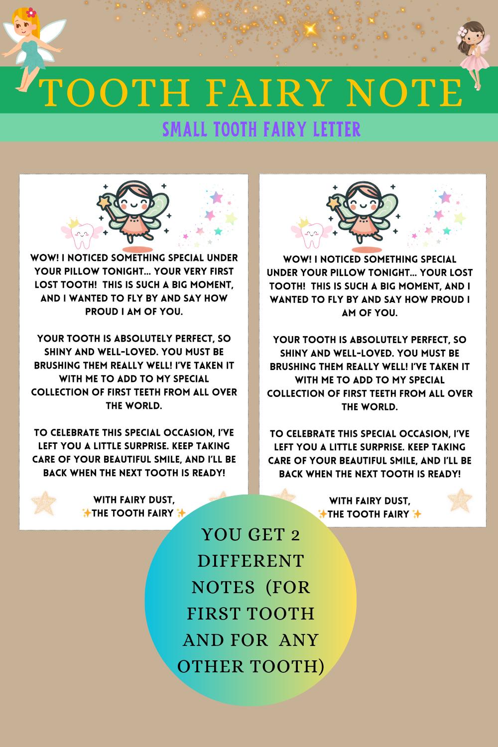 Tooth Fairy Note, Tooth Fairy Letter, Tooth Fairy, Tooth Fairy ...