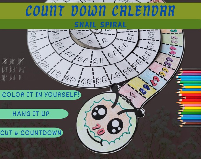 September Countdown Coloring Page | Printable Calendar to Color | Month ...