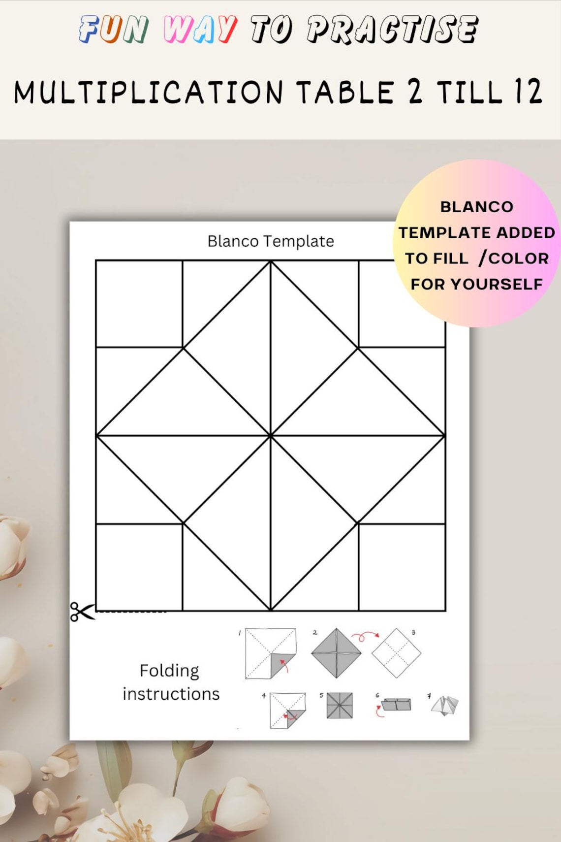 Multiplication Table, Paper Fortune Teller Activity Game, Times Table ...