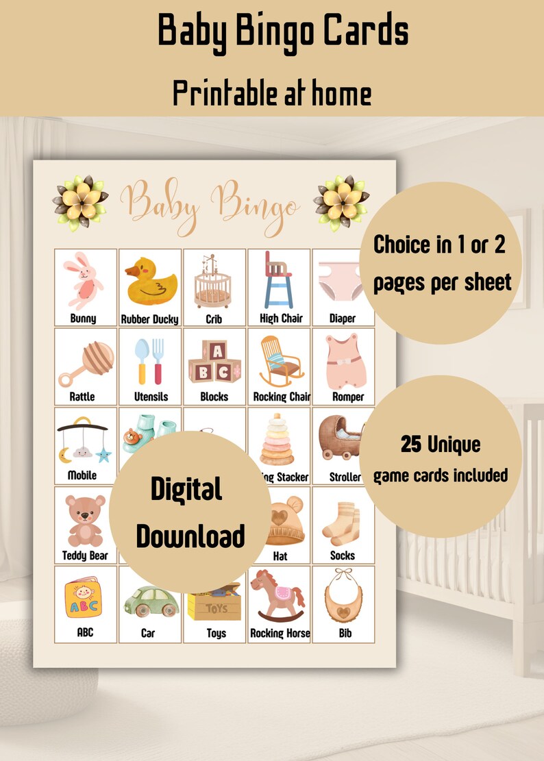 Baby Shower Bingo, Baby Bingo, Baby Shower Game, Bingo Cards, Baby ...