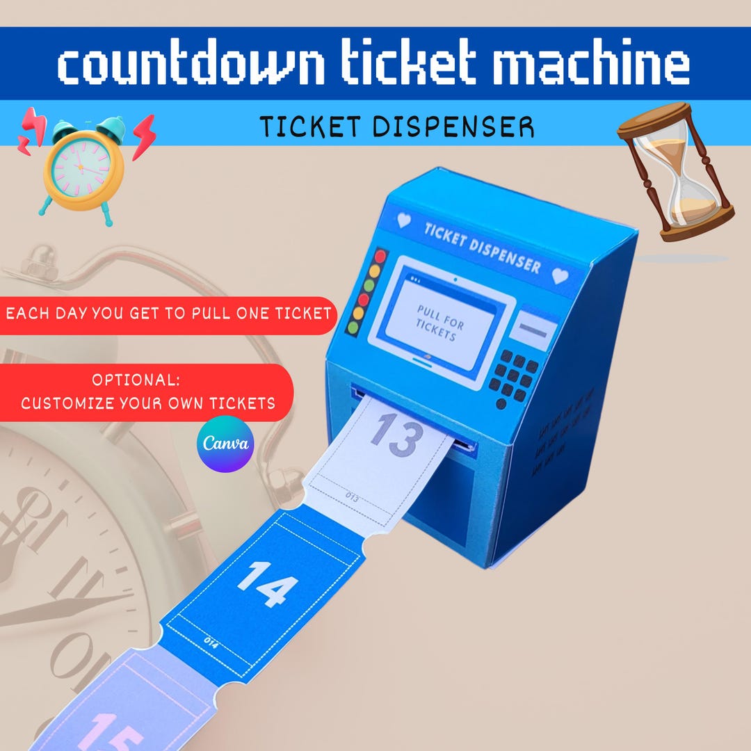 Countdown Calendar Ticket Machine Countdown Calendar Holiday Christmas ...
