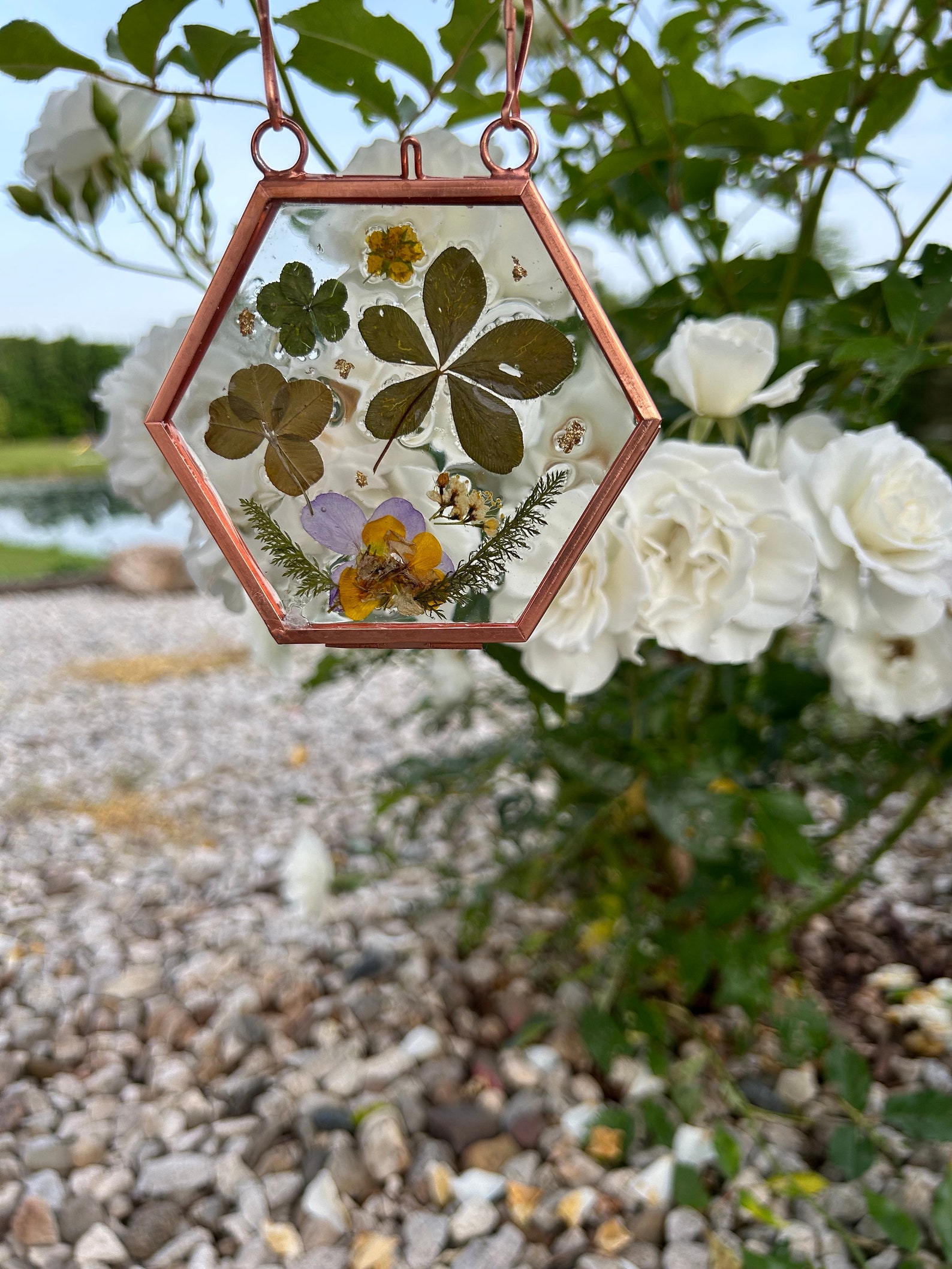 Four-leaf Clover Sun-catcher - Handmade Stained Glass Window Hanging ...