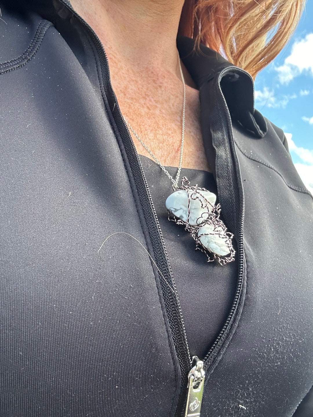 Elegant White Buffalo Gemstone Necklace - Handmade Artisan Jewelry - Etsy