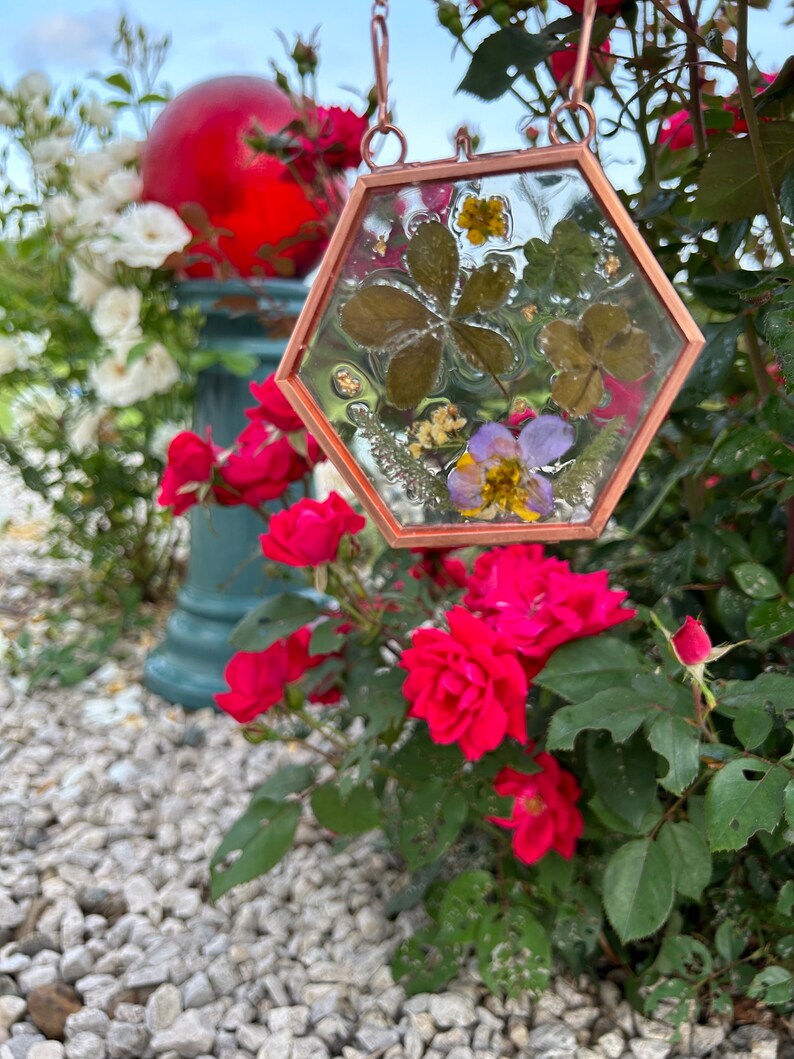 Four-leaf Clover Sun-catcher - Handmade Stained Glass Window Hanging ...