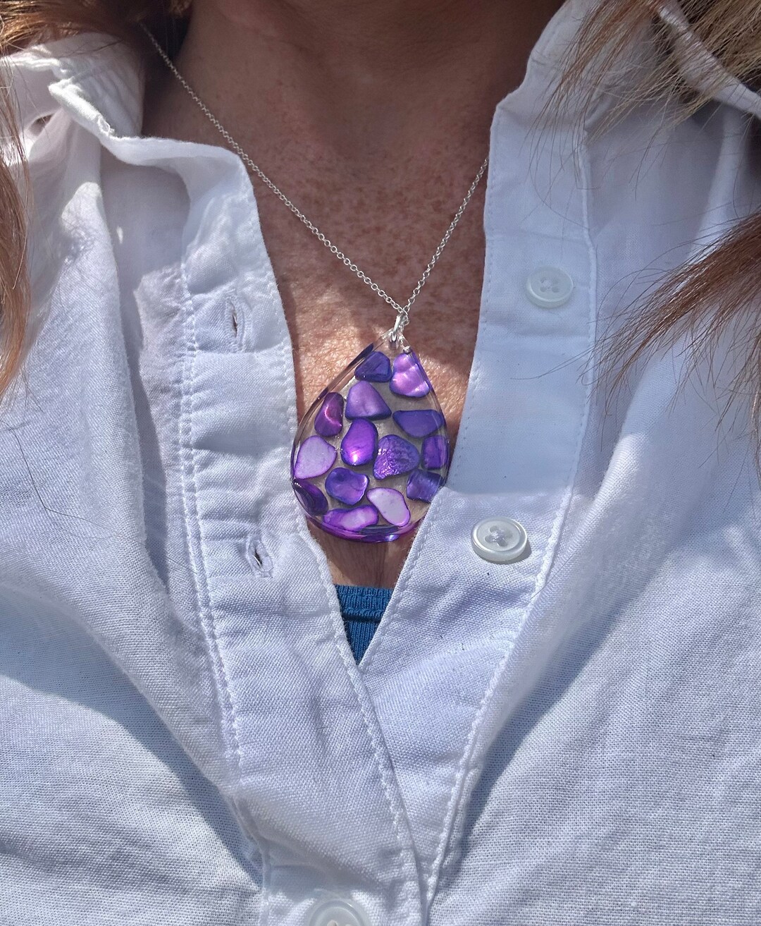 Elegant Purple Gem Necklace and Circle Earrings Set – Perfect for Any ...
