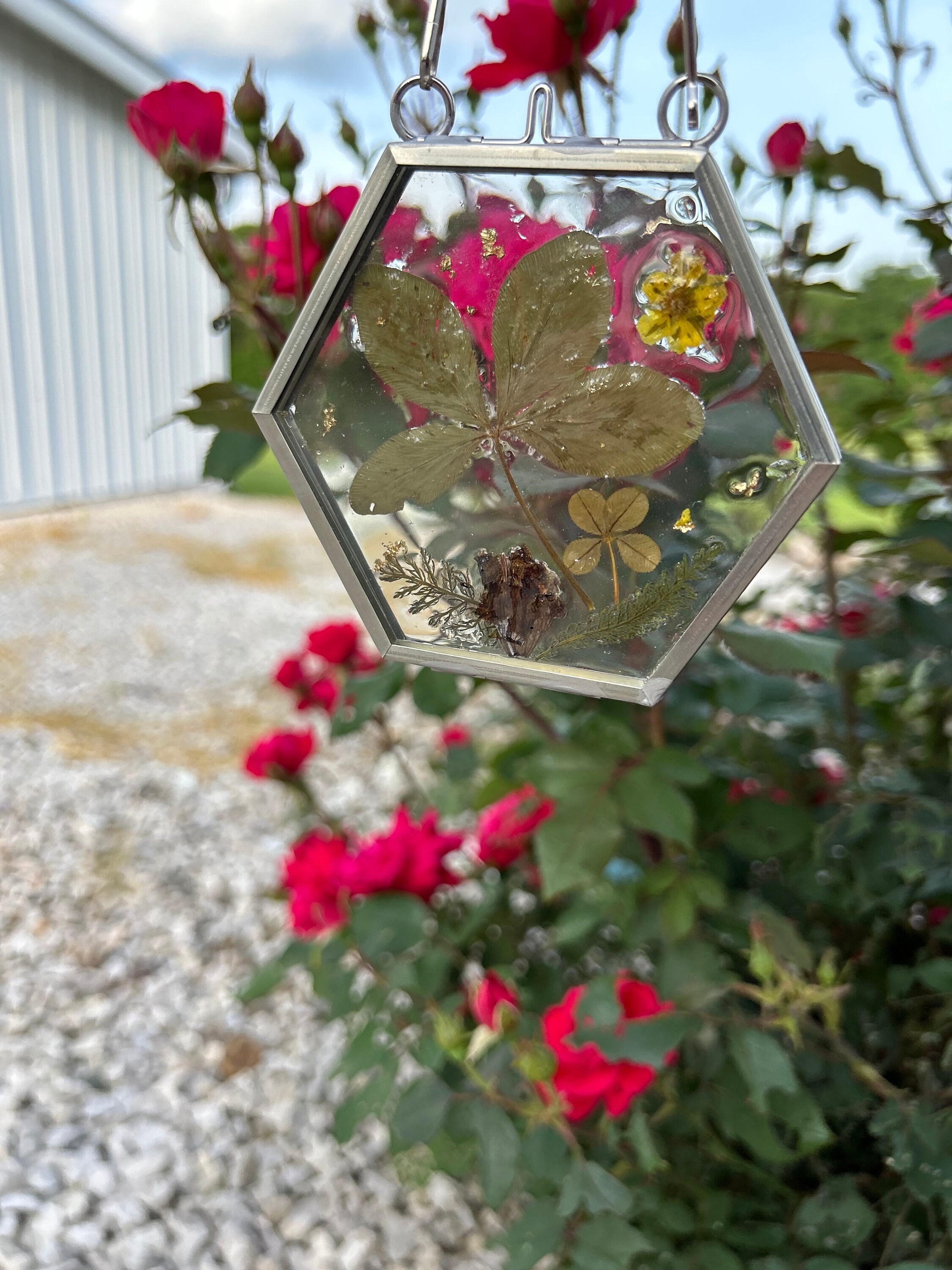 Four-leaf Clover Sun-catcher - Handmade Stained Glass Window Hanging ...