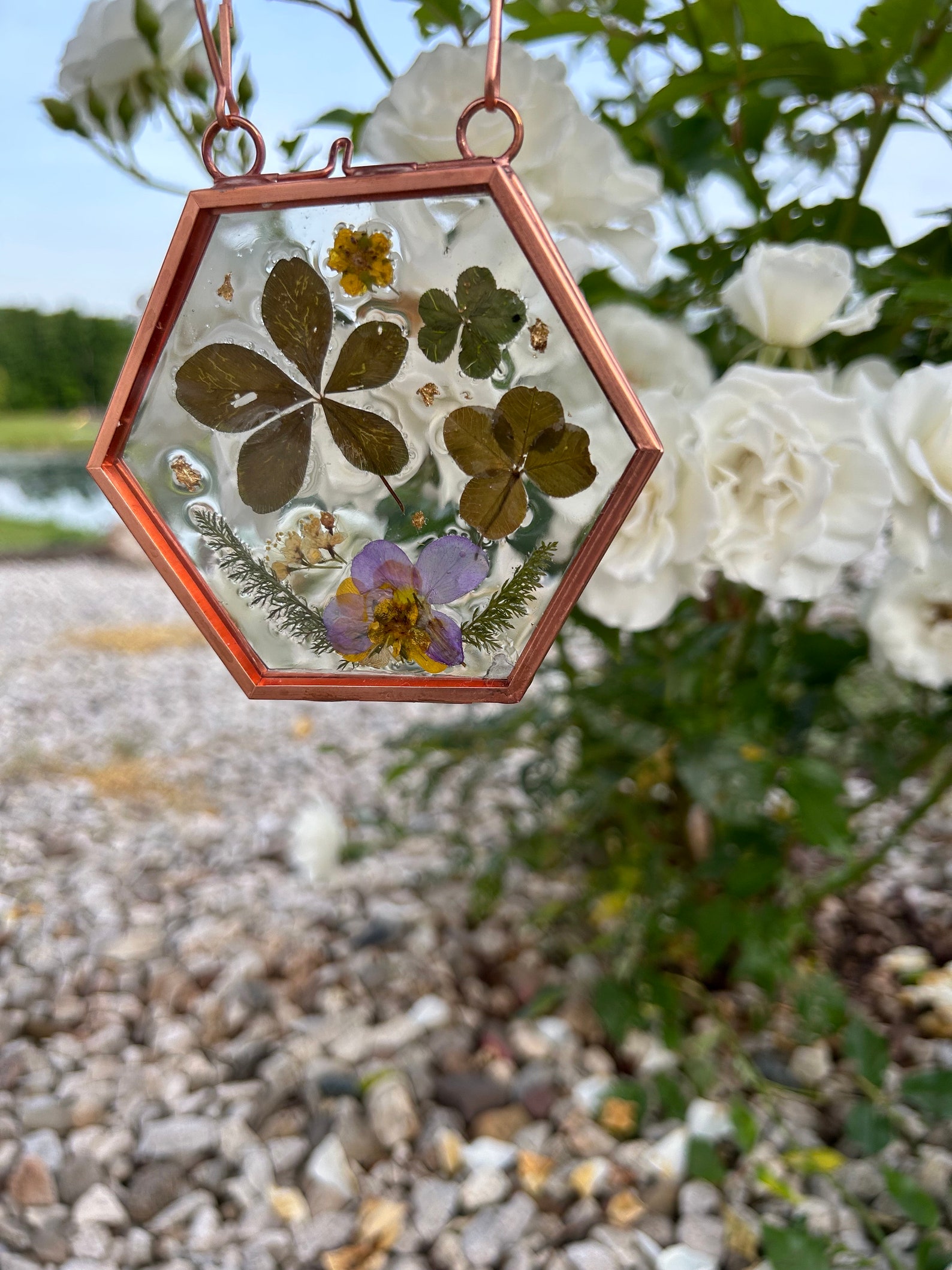 Four-leaf Clover Sun-catcher - Handmade Stained Glass Window Hanging ...