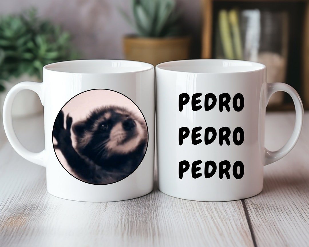 Pedro Dancing Raccoon Mug, Meme Mug Gift, Viral Tiktok Meme, Pedro ...