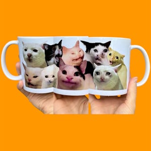 Cat Meme Mug, Crying Cat, Screaming Cat, Funny Cat Mug, Meme Mug, Meme ...