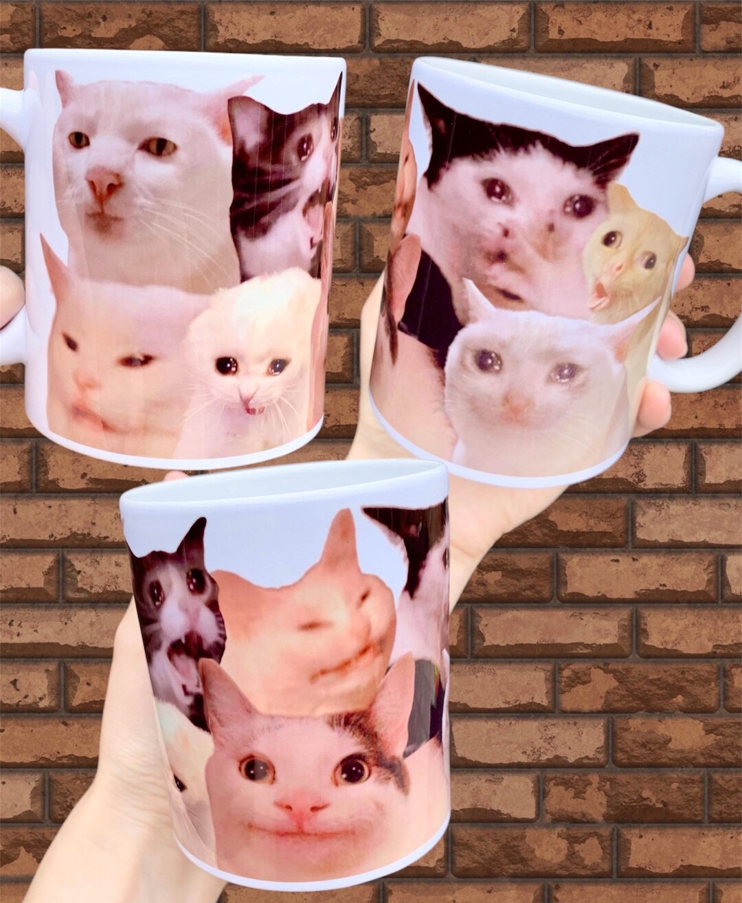 Cat Meme Mug, Crying Cat, Screaming Cat, Funny Cat Mug, Meme Mug, Meme ...