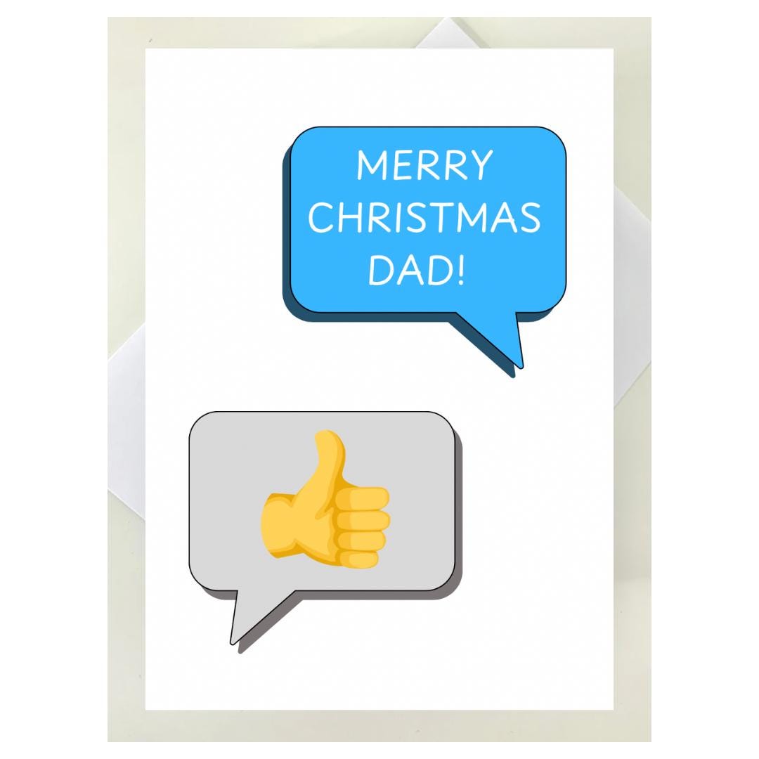 Thumbs up Dad Christmas Card, Funny Christmas Card for Dad, Merry ...