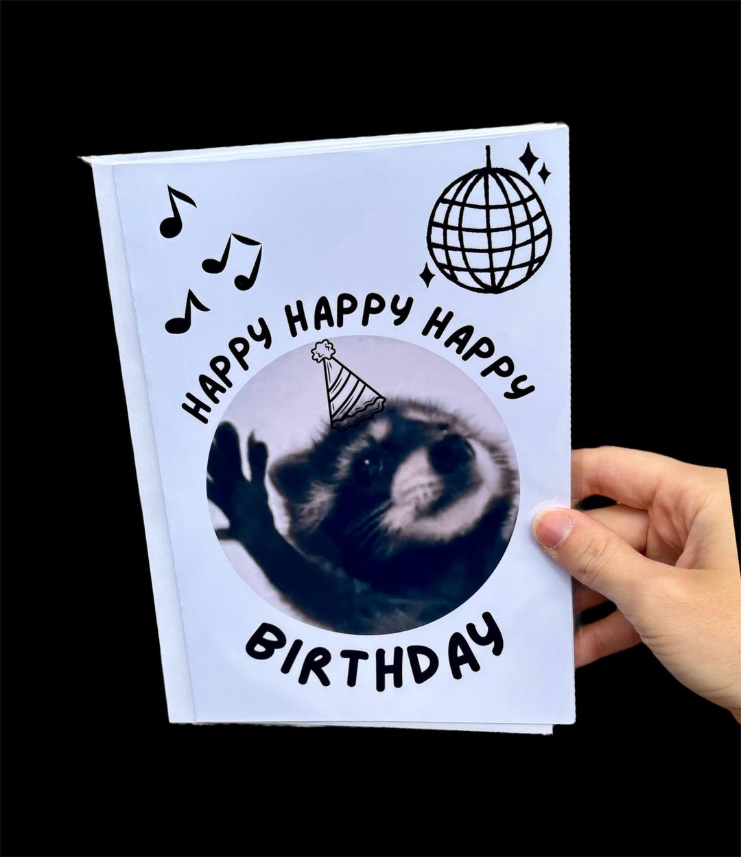 Dancing Raccoon Birthday Card, Meme Birthday Card, Viral Tiktok Meme ...