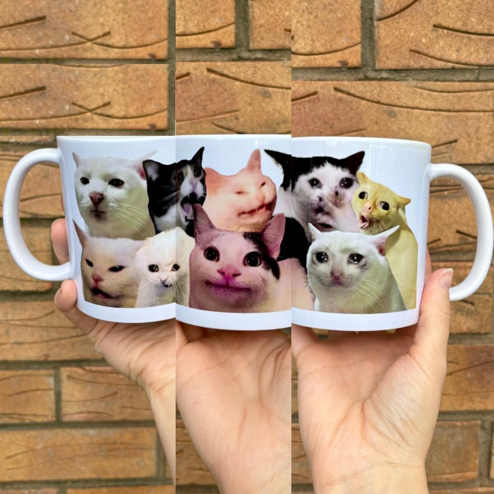 Cat Meme Mug, Crying Cat, Screaming Cat, Funny Cat Mug, Meme Mug, Meme ...