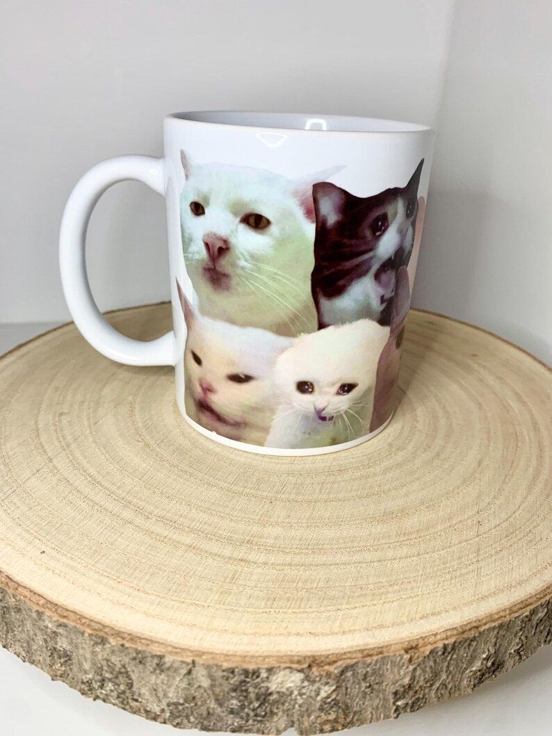 Cat Meme Mug, Crying Cat, Screaming Cat, Funny Cat Mug, Meme Mug, Meme ...