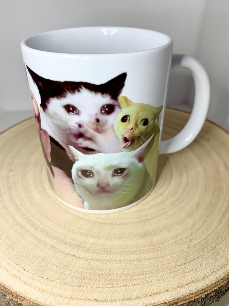 Cat Meme Mug, Crying Cat, Screaming Cat, Funny Cat Mug, Meme Mug, Meme ...
