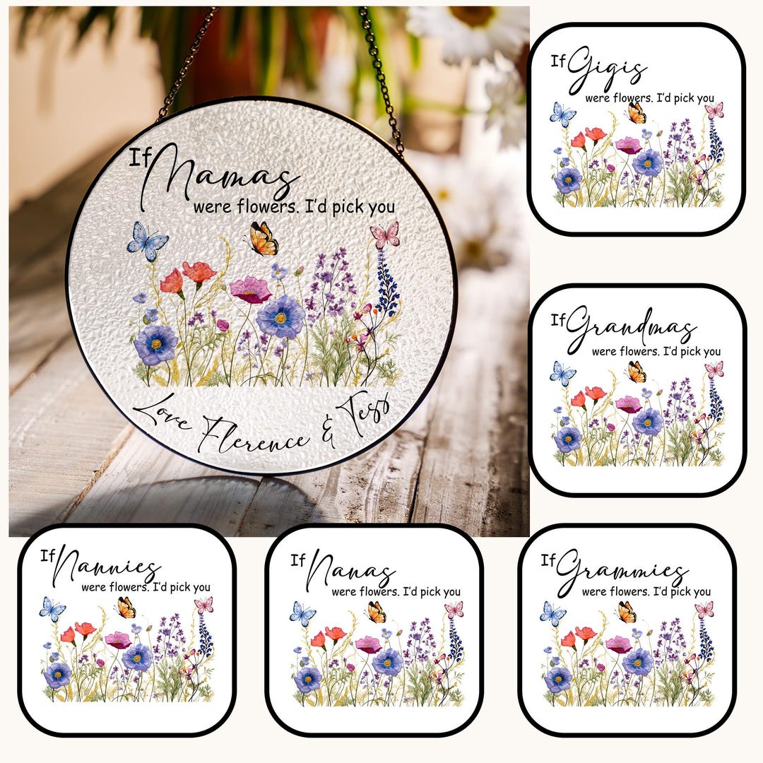 Personalized If Grandmas Were Flowers I'd Pick You Stained Glass ...
