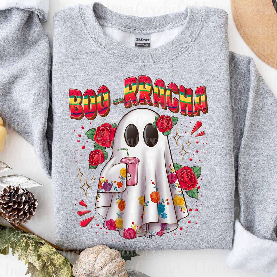 Boo Rracha Halloween Ghost SVG PNG Files, Mexican, Spanish Halloween ...
