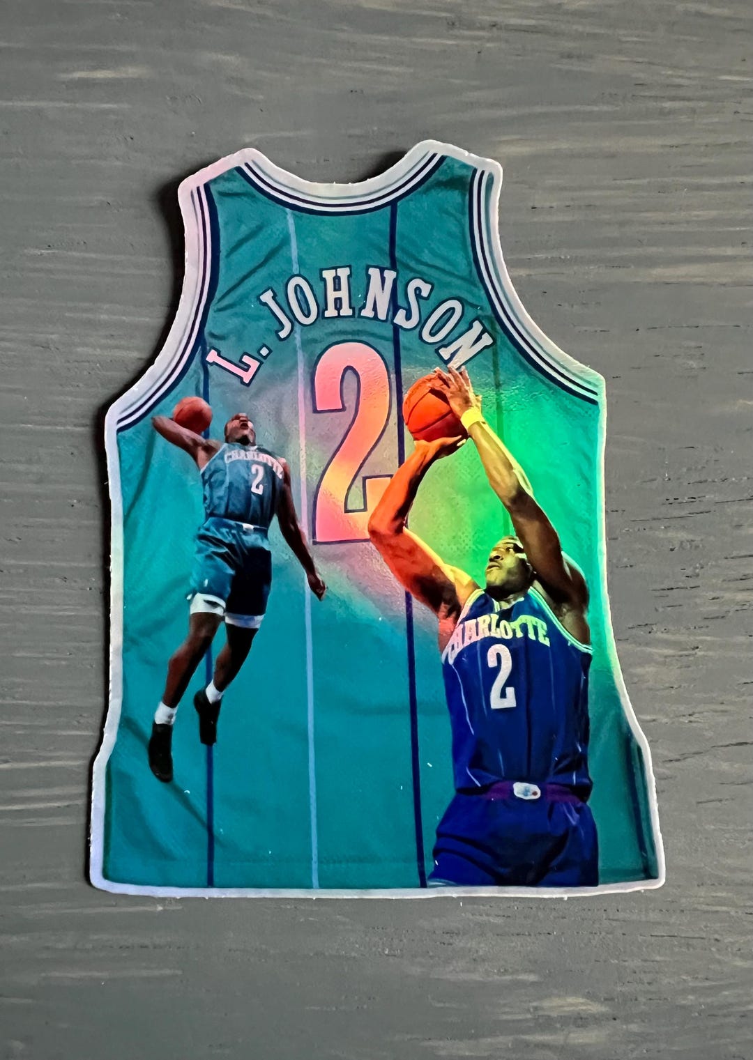 Larry Johnson Basketball Jersey Sticker - Etsy