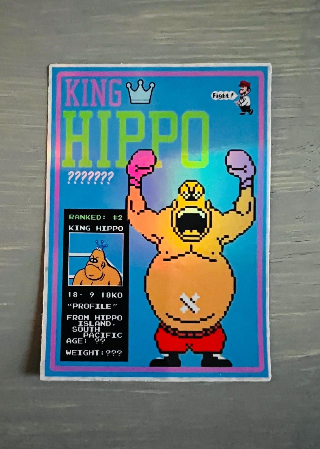 Video Game Sticker-punch Out/king Hippo - Etsy