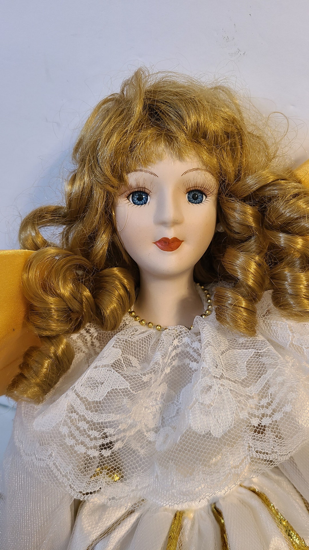 Vintage Porcelain Angel Doll - Etsy