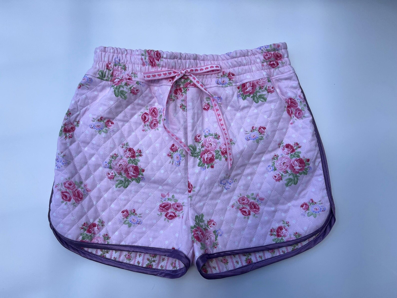 Handmade Quilted Pink Floral Shorts - Cottagecore Summerwear - Etsy