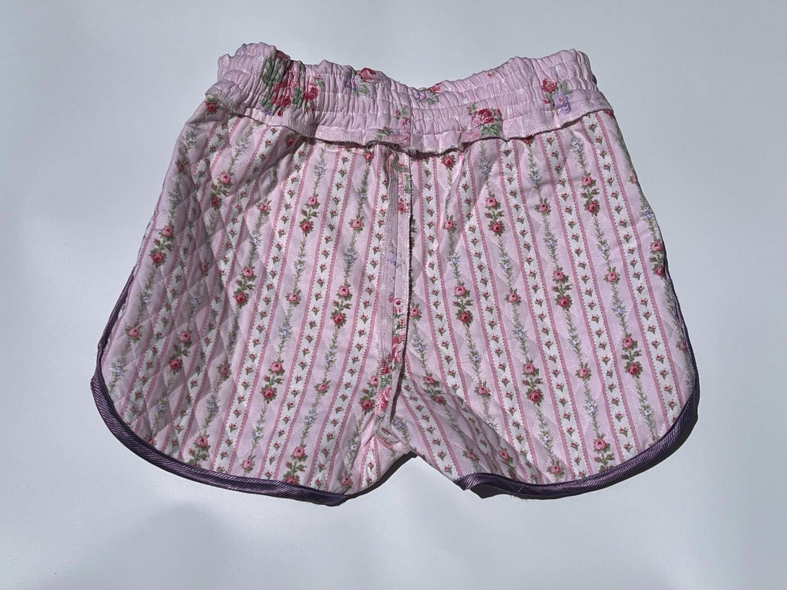 Handmade Quilted Pink Floral Shorts - Cottagecore Summerwear - Etsy