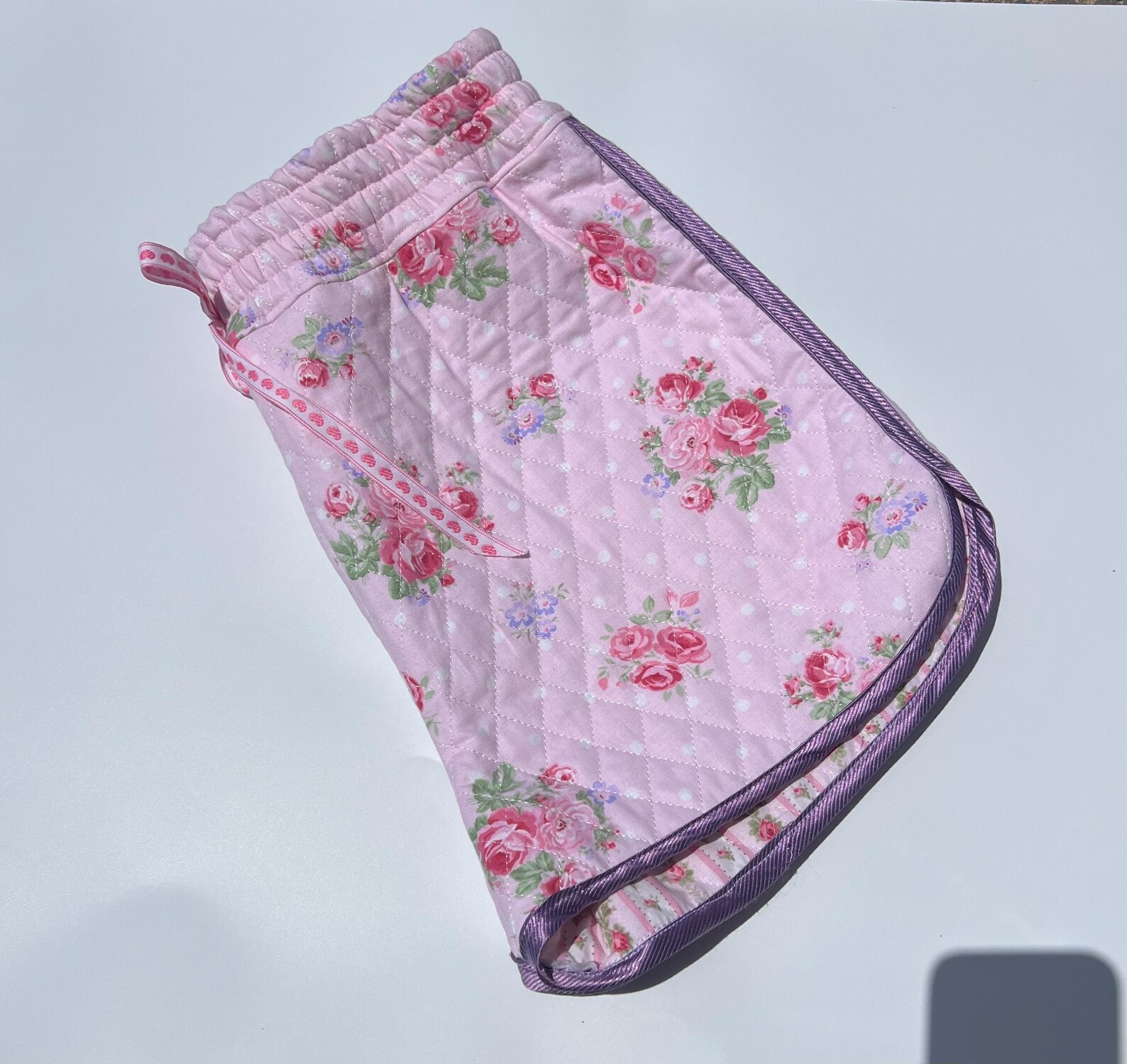 Handmade Quilted Pink Floral Shorts - Cottagecore Summerwear - Etsy